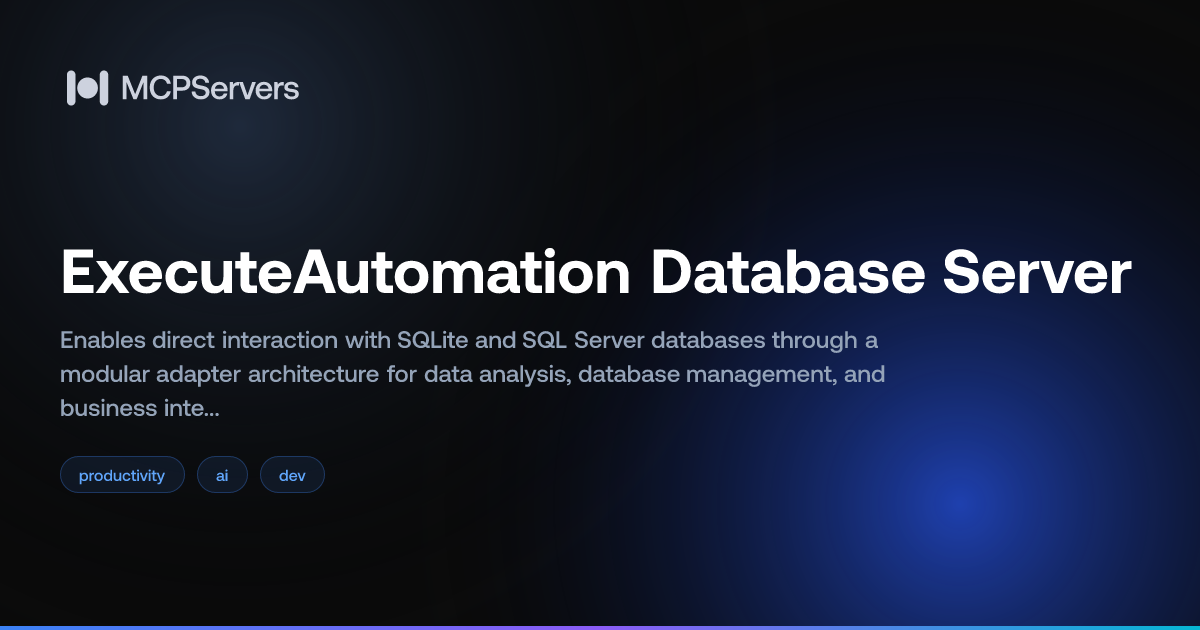 ExecuteAutomation Database Server MCP Server
