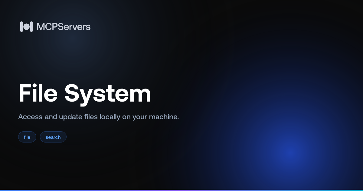 Add File System MCP Server | MCP Servers - Model Context Protocol | The ...