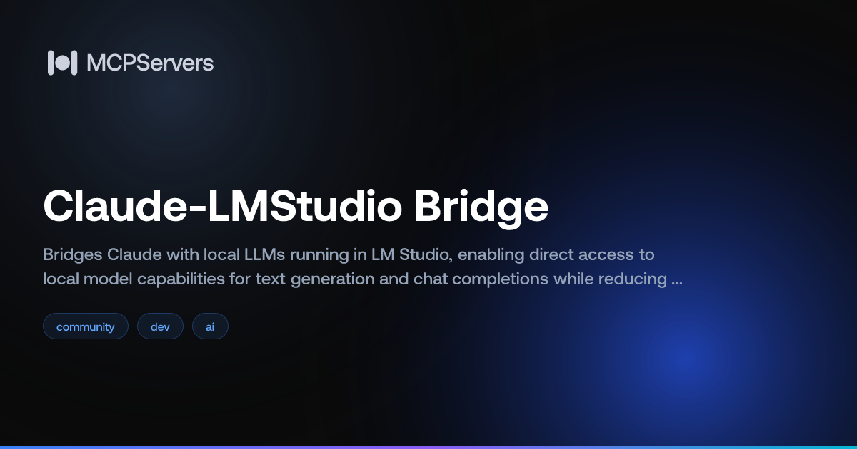 Claude-LMStudio Bridge MCP Server