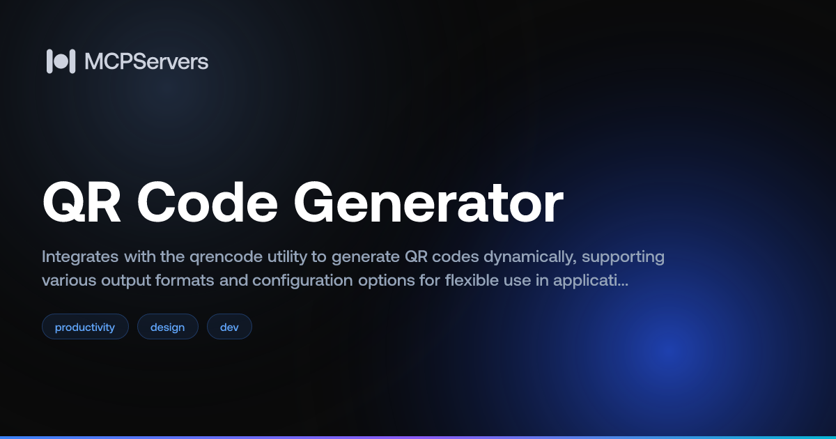 Add QR Code Generator MCP Server | MCP Servers - Model Context Protocol ...