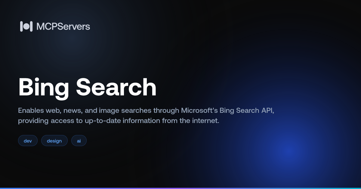 Add Bing Search MCP Server | MCP Servers - Model Context Protocol | The ...