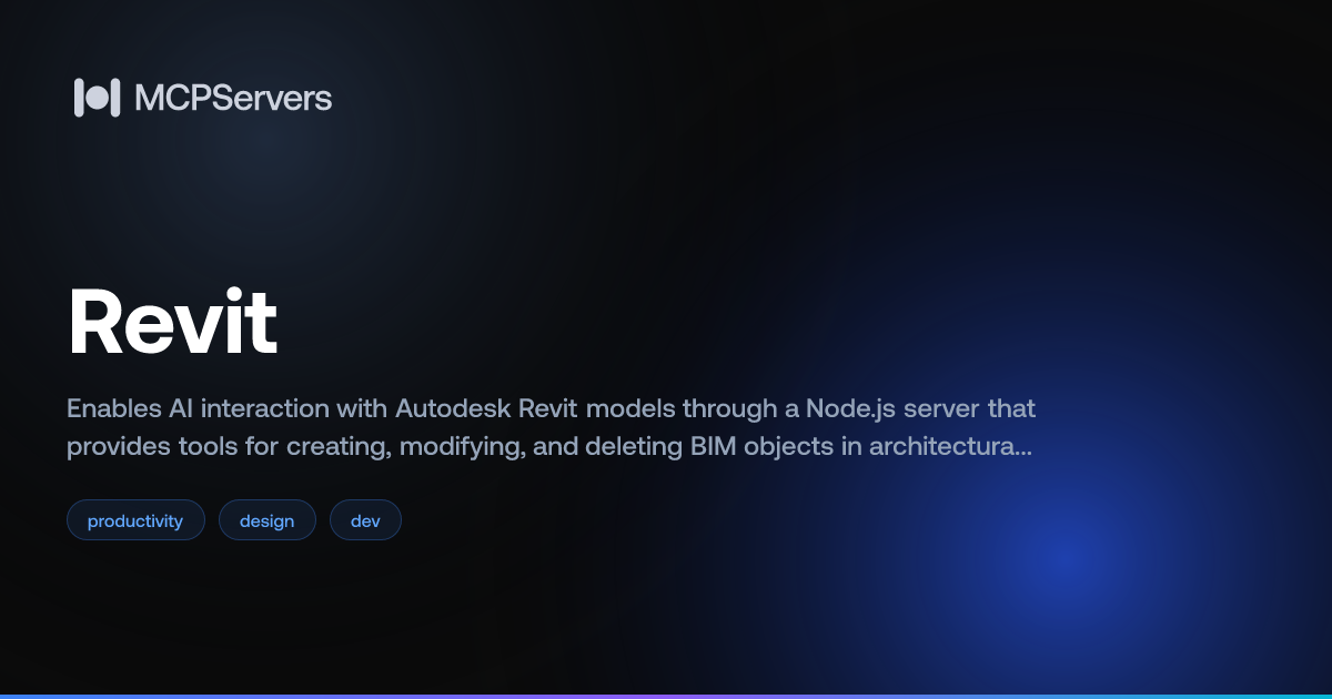 Add Revit MCP Server | MCP Servers - Model Context Protocol | The #1 MCP Server List