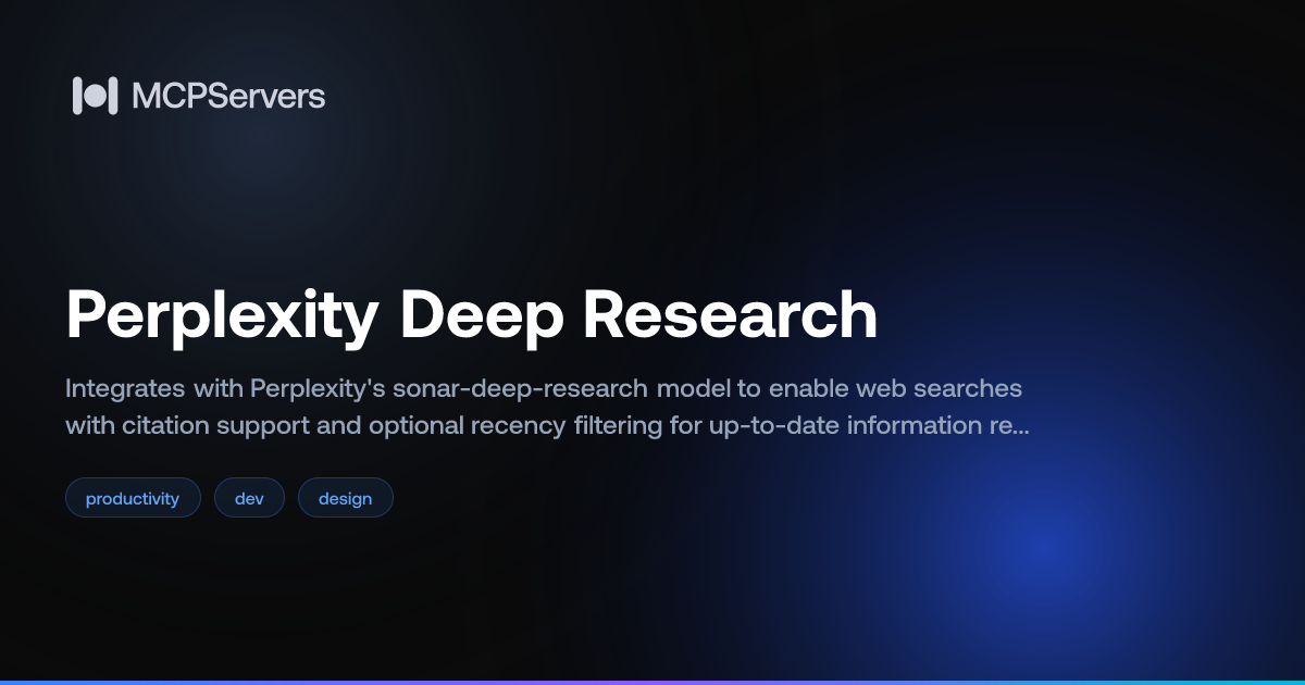 Perplexity Deep Research MCP Server